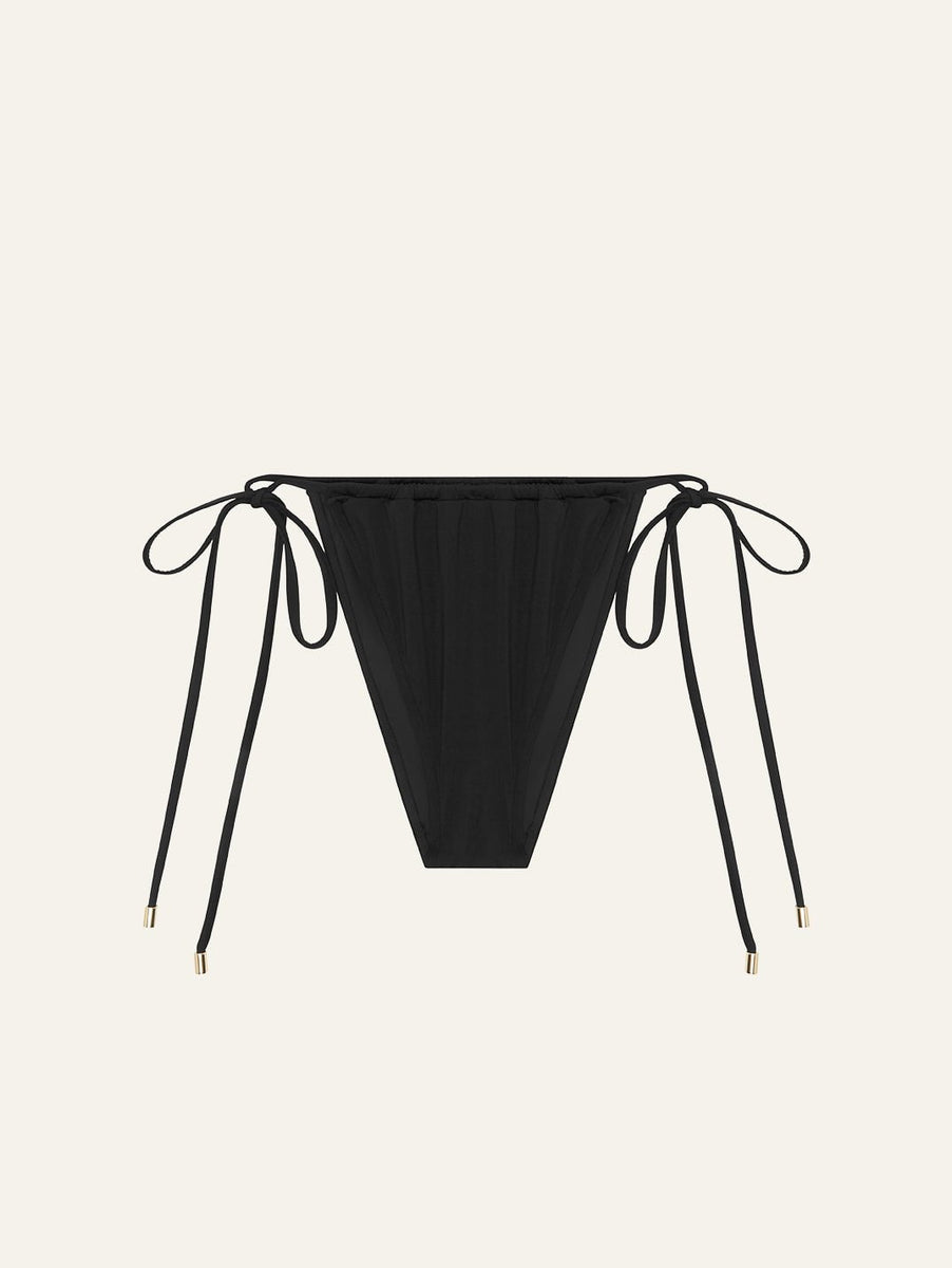 Ruched Channel String Pant - Noir – peony AUS